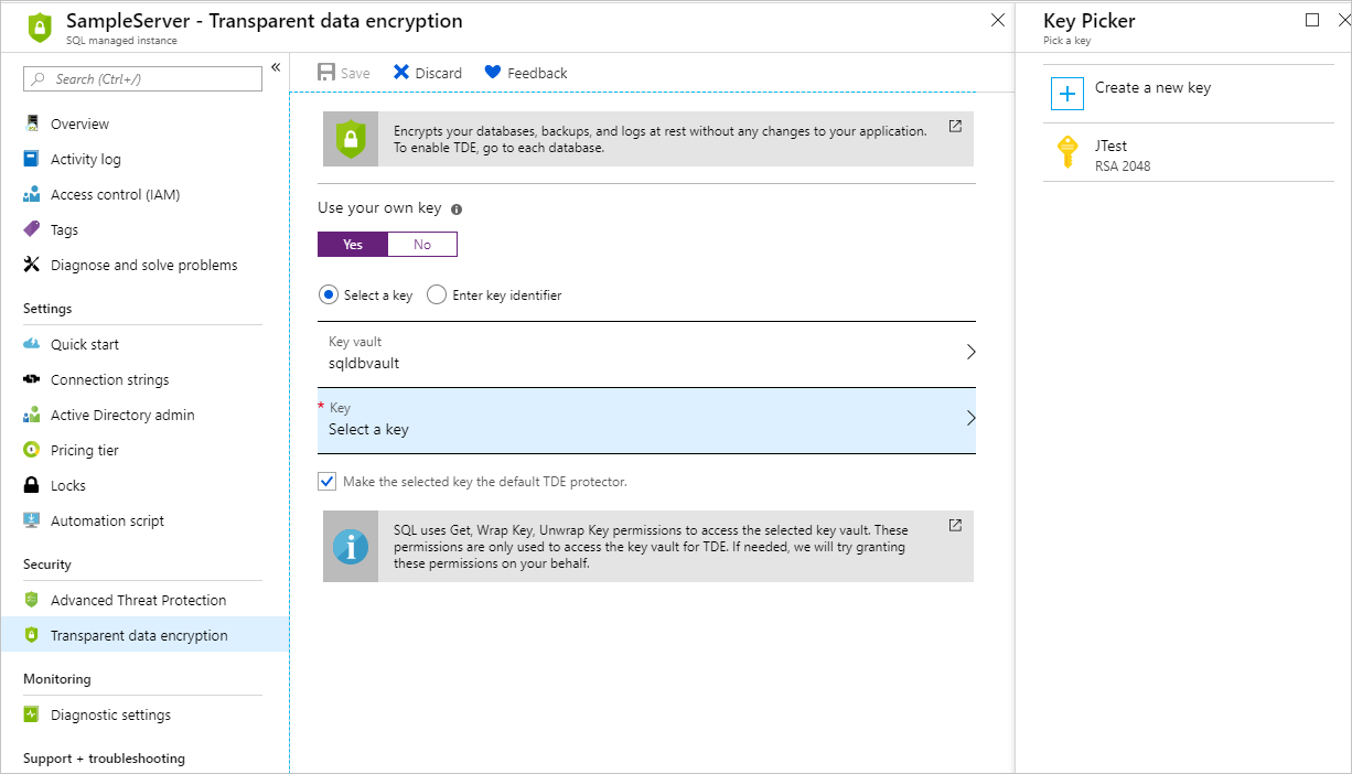 SQL Server Data Encryption at Rest - SQL Azure DB