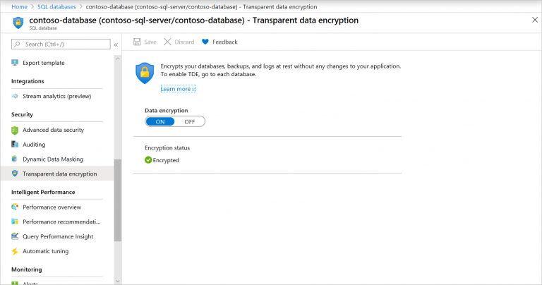 SQL Server Data Encryption at Rest - SQL Azure DB